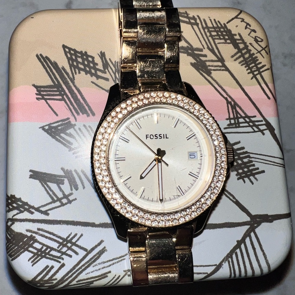 Fossil Yellow Gold Watch Original Packaging And Links… - Gem